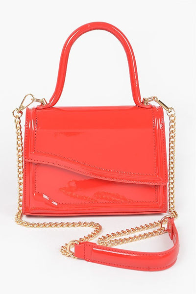 Madeline Patent Crossbody Bag | Red | Sole Valley
