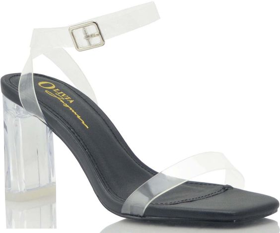 Clear As Day Rectangle Heels | Black | Sole Valley