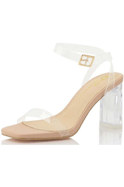 Clear As Day Rectangle Heels | Nude | Sole Valley