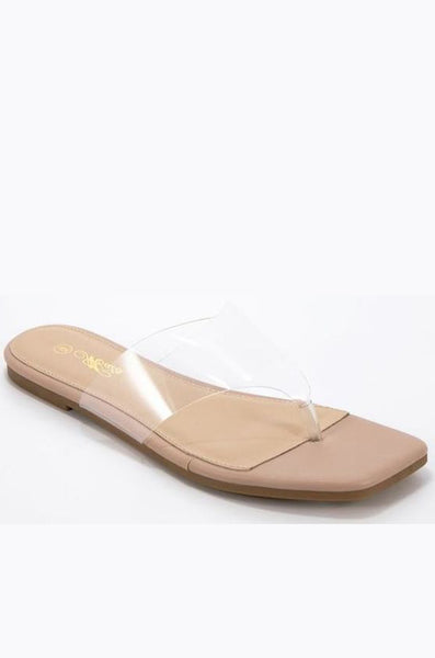 Weekend Trip Push In Sandals | Clear | Sole Valley