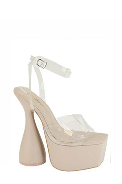 Spice Girl Platform Clear Heels | Nude | Sole Valley